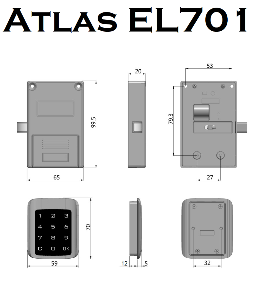 Atlas EL701 Electronic Cabinet Lock - Safes Galore